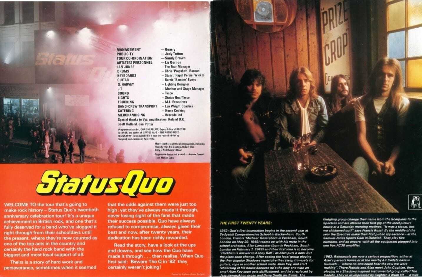 STATUS QUO ONLINE GIGOGRAPHY - 20th Anniversary Tour