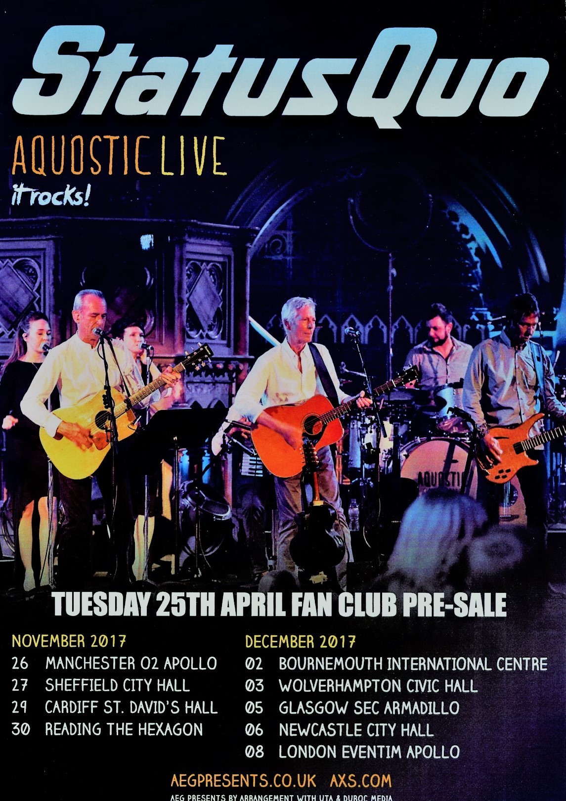 STATUS QUO ONLINE GIGOGRAPHY - Aquostic - It Rocks Tour 2016/17