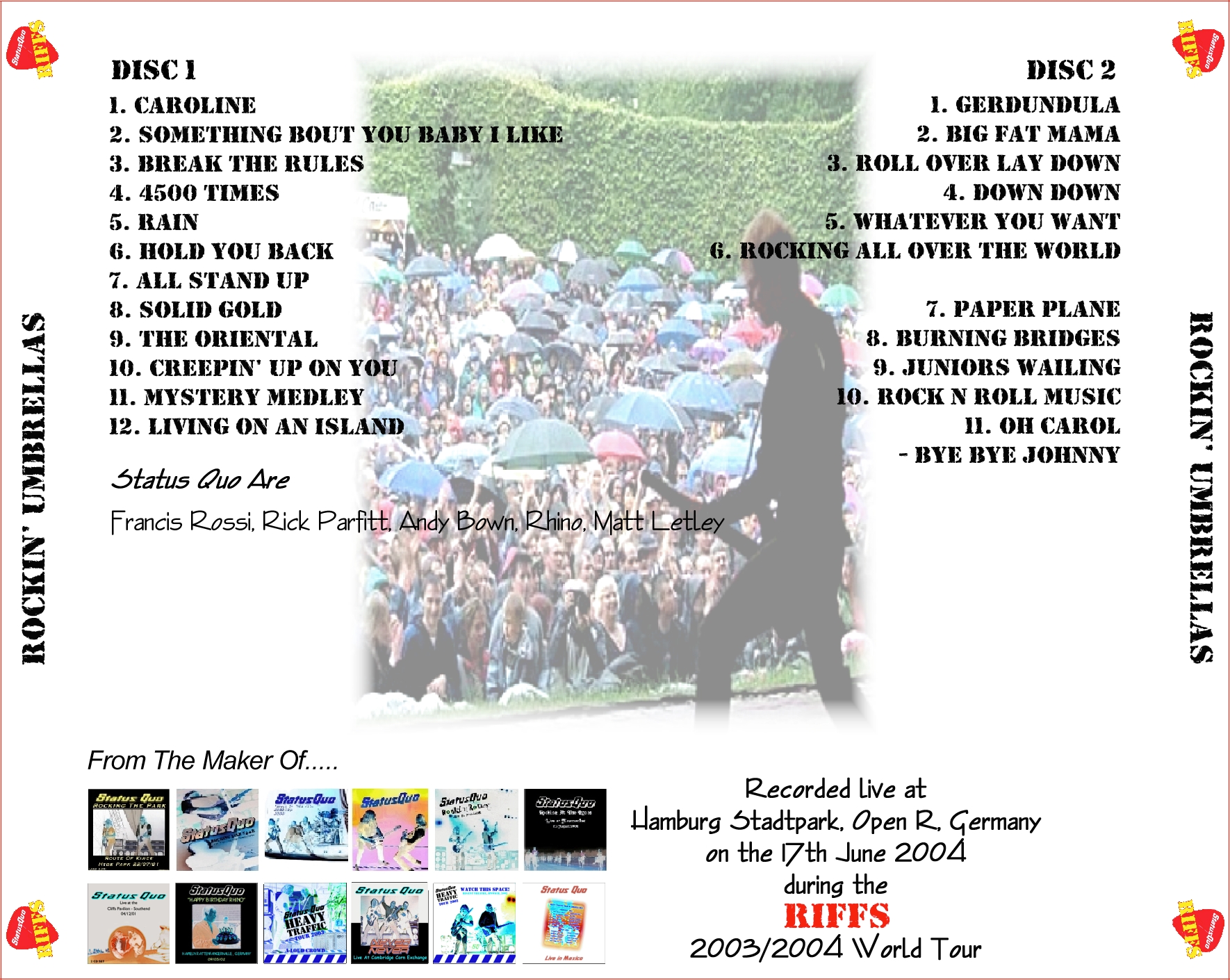 STATUS QUO ONLINE GIGOGRAPHY - Riffs Tour